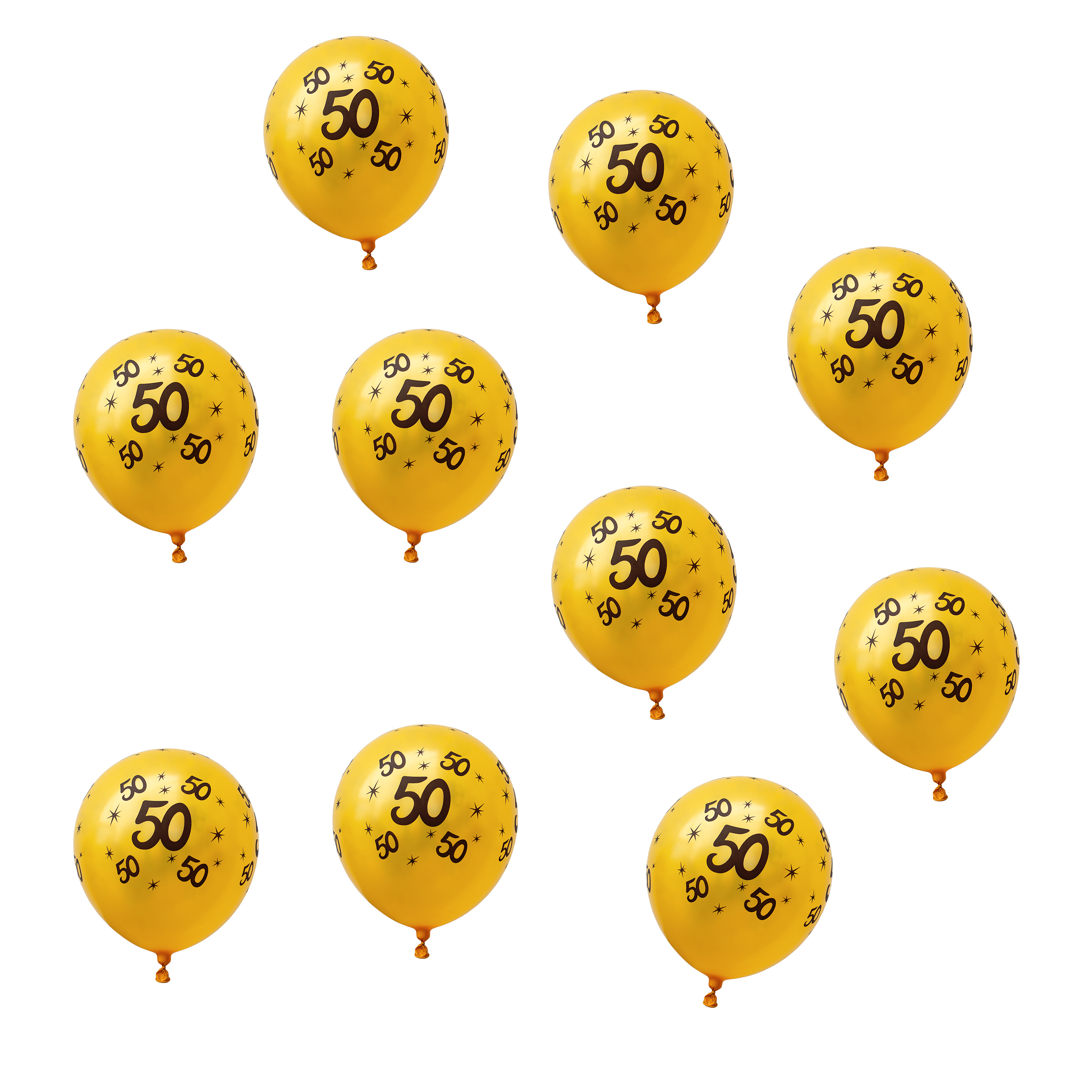 10x Luftballons mit Zahl 50 für Geburtstag Jubiläum Goldene Hochzeit ...
